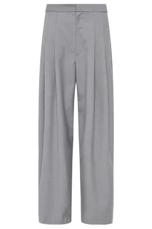 ST. AGNI Adjustable Wool-blend Wide-leg Pants