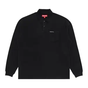 Supreme Thermal Long-sleeve Polo - Black