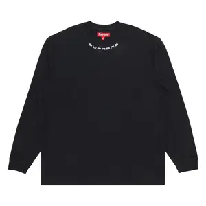 Supreme Collar Logo Long-sleeve Top - Black