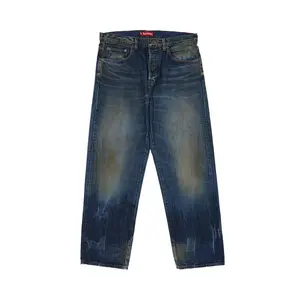 Supreme Distressed Loose Fit Selvedge Jean - Blue | Editorialist