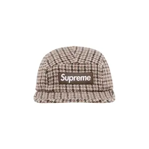 Supreme Houndstooth Wool Camp Cap - Tan