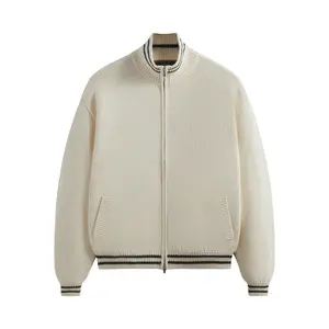 Kith Wyona Full Zip Varsity Sweater - Cream