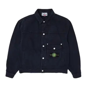 Supreme X Stone Island Denim Trucker Jacket - Blue