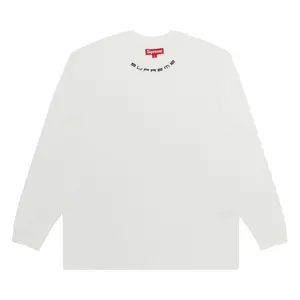 Supreme Collar Logo Long-Sleeve Top White