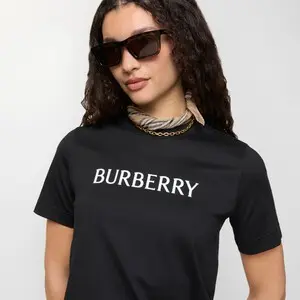 Burberry Logo Cotton T-shirt - Black