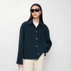 Burberry Wool Barn Jacket - Pilot Blue