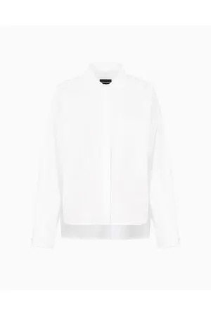 Emporio Armani Poplin Shirt With Asymmetric Hem - White