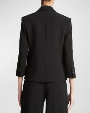 Vince Shrunken Bracelet-sleeve Blazer - Black