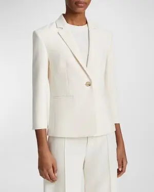 Vince Shrunken Bracelet-sleeve Blazer - Off White