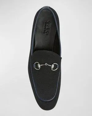 Gucci Apos;s New Jordaan Canvas Bit Loafers - Black