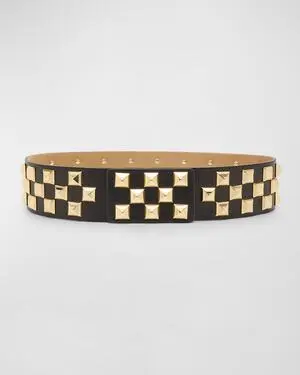 Streets Ahead Streets Ahead Roger Studded Belt - Black Gold