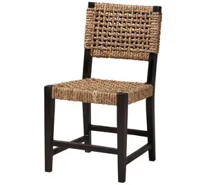 BAXTON STUDIO Alise Dark Brown Wood And Seagras S Dining Chair - One-color