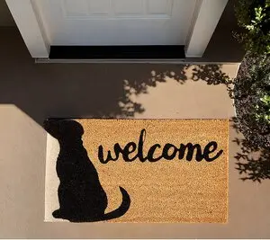 EVERGREEN Welcome Pet Shaped Coir Mat