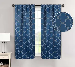 SUPERIOR Imperial Trellis Blackout Curtain S/2 Anels, 26x63 - One-color