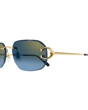 Cartier Decor 24 Carat Gold Plated Rimless Rectangular Sunglasses