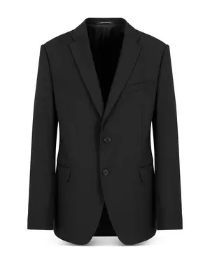 Emporio Armani Slim Fit Tropical Wool Jacket - Solid Black