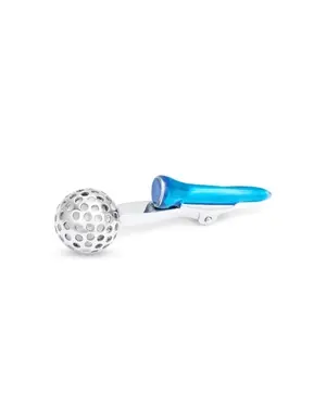 JAN LESLIE Golf Ball & Tee Sterling Silver Cufflinks - Blue/silver