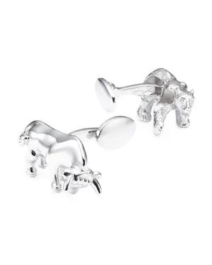 JAN LESLIE Sterling Bull & Bear Cufflinks
