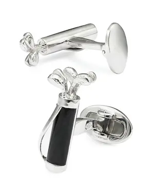 JAN LESLIE Golf Bag & Clubs Cufflinks - Black