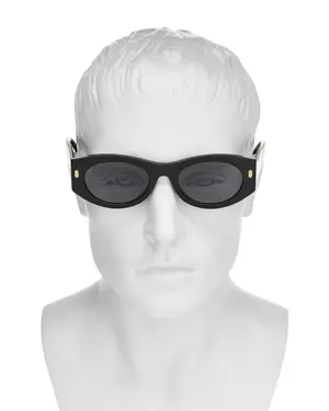 Fendi Roma Oval Sunglasses - Black/gray Solid