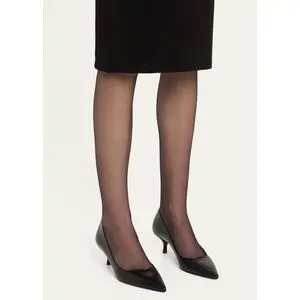 STUART WEITZMAN Leather Kitten-heel Pumps - Black