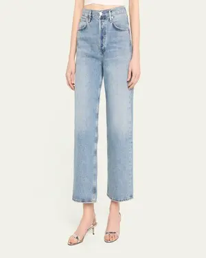 AGOLDE Ren Wide-leg Crop Jeans - Blue