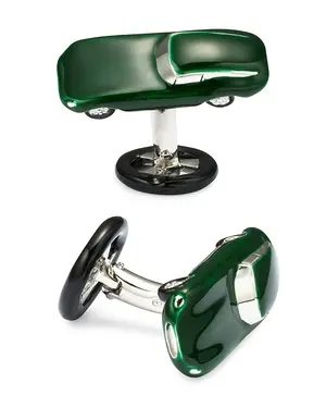 JAN LESLIE Vintage Sports Car Cufflinks - Green