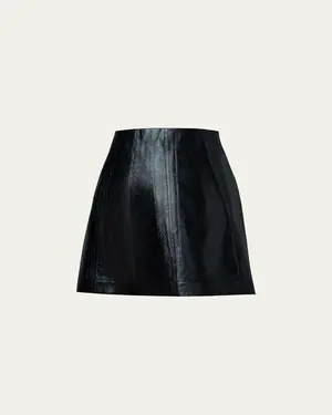 Mackage Mackage Dava Paneled Leather High-Rise Shorts - Black