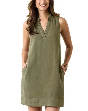 Tommy Bahama Two Palms Double Ruffle Linen Dress