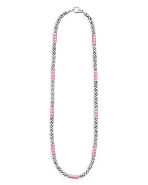 Lagos Sterling Silver And Ceramic Bead Station Necklace