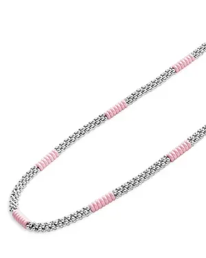 Lagos Sterling Silver And Ceramic Bead Station Necklace