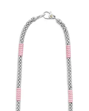 Lagos Sterling Silver And Ceramic Bead Station Necklace
