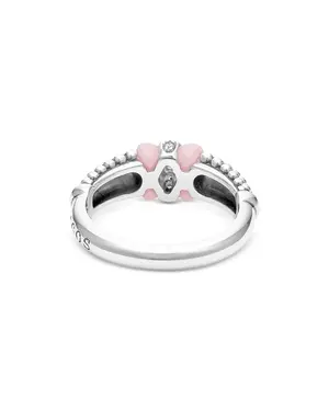 Lagos Sterling Silver, Diamond, And Ceramic Bead Statement Ring - Pink/silver