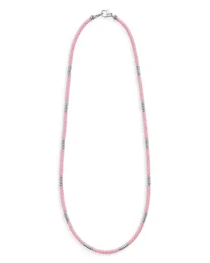 Lagos Sterling Pink Caviar Ceramic Bead Collar Necklace