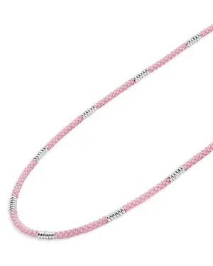 Lagos Sterling Silver Pink Caviar Ceramic Bead Collar Necklace
