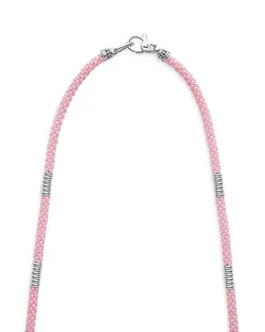 Lagos Sterling Silver Pink Caviar Ceramic Bead Collar Necklace