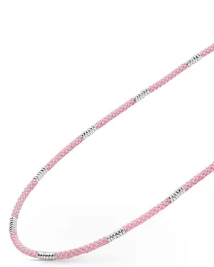 Lagos Sterling Silver Pink Caviar Ceramic Bead Collar Necklace