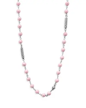 Lagos LAGOS Sterling Silver Caviar Icon Ceramic Necklace Pink/silver