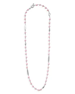 Lagos Sterling Silver Caviar Icon Ceramic Necklace - Pink/silver