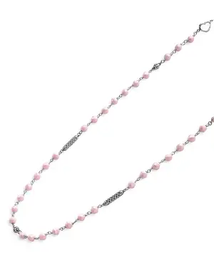 Lagos Sterling Silver Caviar Icon Ceramic Necklace - Pink/silver