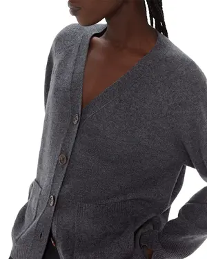 Whistles Wool Relaxed Fit Cardigan - Dark Gray
