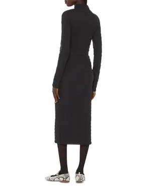 Whistles Textured High Neck Long Sleeve Dress