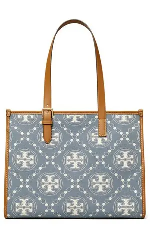 Tory Burch Small T Monogram Denim Tote