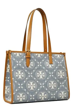 Tory Burch Small T Monogram Denim Tote