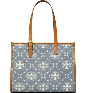 Tory Burch Small T Monogram Denim Tote
