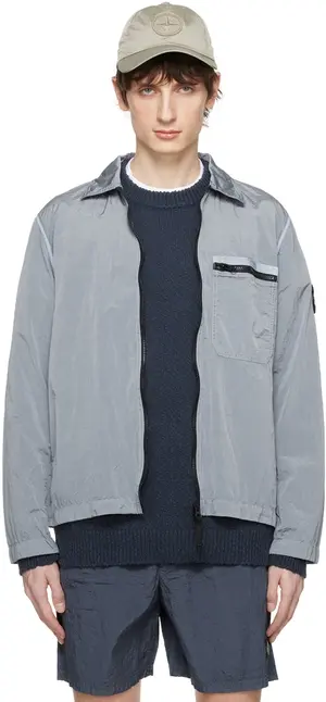 Stone Island Stone Island Blue Patch Jacket - V0041 Sky Blue