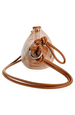 Dries Van Noten Bombe Leather Sling Bag In Tan - 60% Off