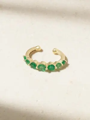 Shay 18-karat Gold Emerald Ear Cuff - Green