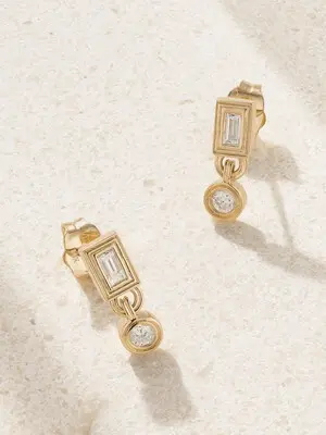 SYDNEY EVAN 14-karat Diamond Dangle Earrings - Gold