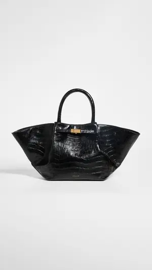 DEMELLIER Midi New York Bag - Black Croc